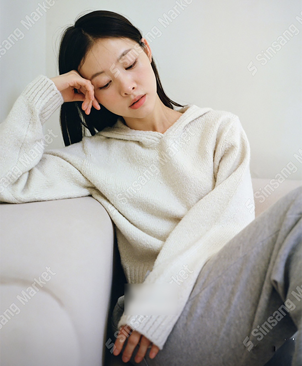 버나뎃 [당일 그레이]토우스트 베이 후드 니트 (2col) toust