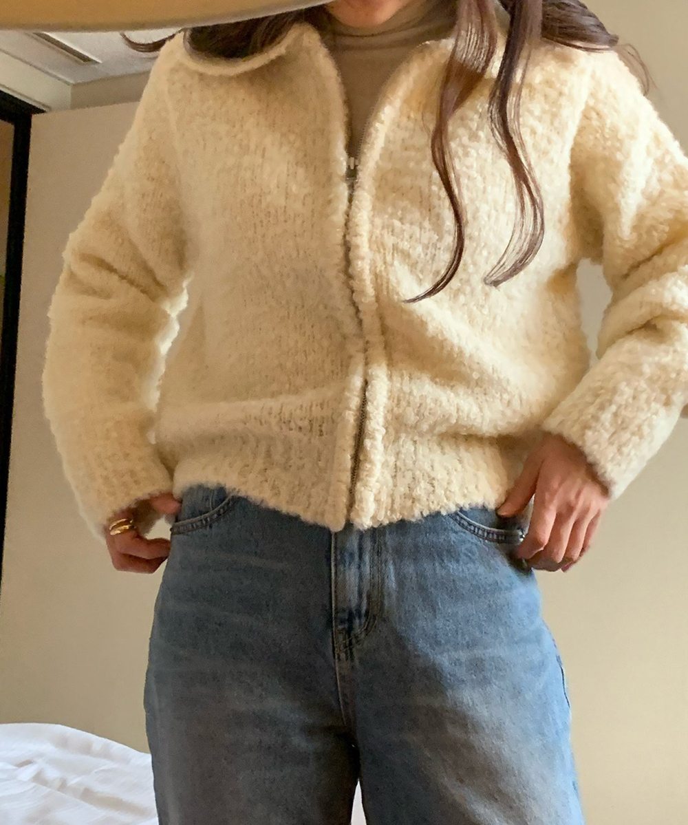 [당일 브라운]컴히얼 런던 부클 가디건 (2col) comehere