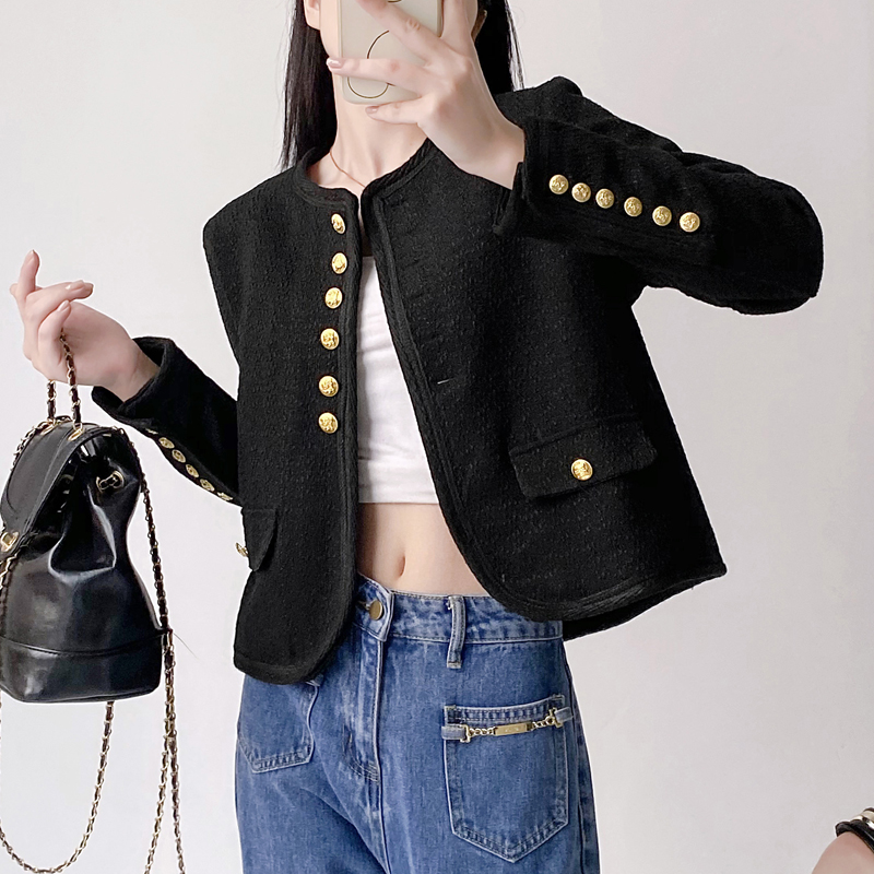 베이지하루 슈퍼 클래식 프렌치 여자 자켓 긴팔 울 싱글자켓 숏자켓 라운드넥 크루넥 단가라 러블리 버튼 포켓 크롭 가을 겨울 하객룩 결혼식 정장 가을 겨울 봄 간절기 코디