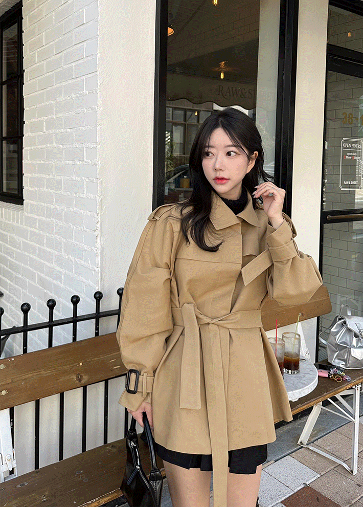 래밍턴 하프 야상 트렌치 자켓(2col)