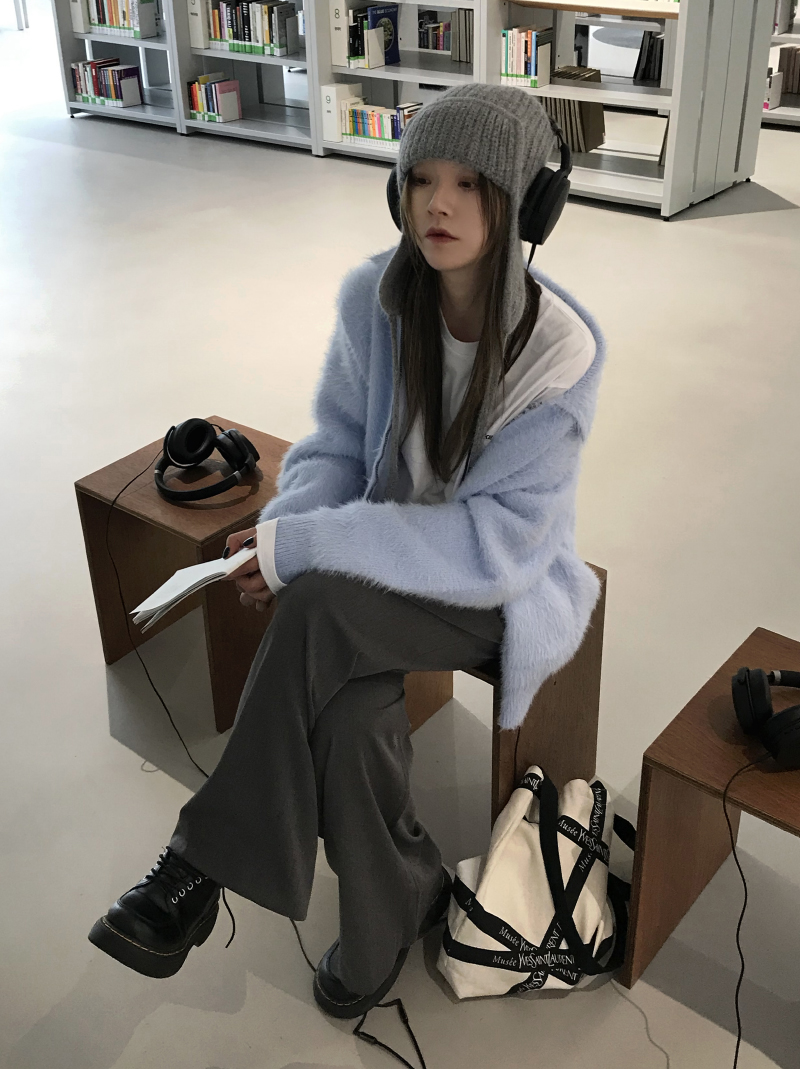 아케 MOHAIR POCKET ZIP-UP (5color!)