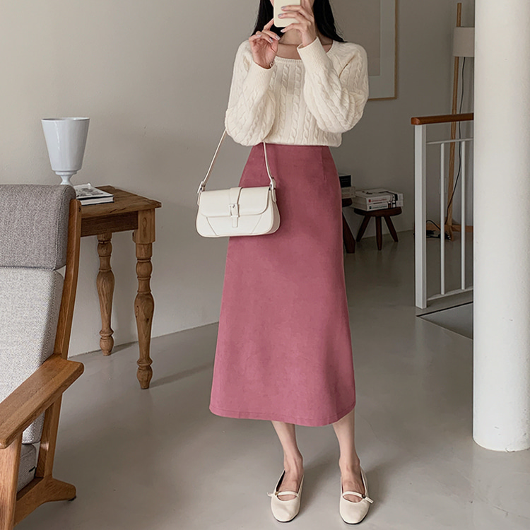 어나더트위 H라인스커트 오늘출발🚀제작 Tsk0495 몰렌 스웨이드 H라인 롱 스커트스웨이드치마h라인롱스커트일자스커트스웨이드롱스커트h라인치마하객룩오피스룩