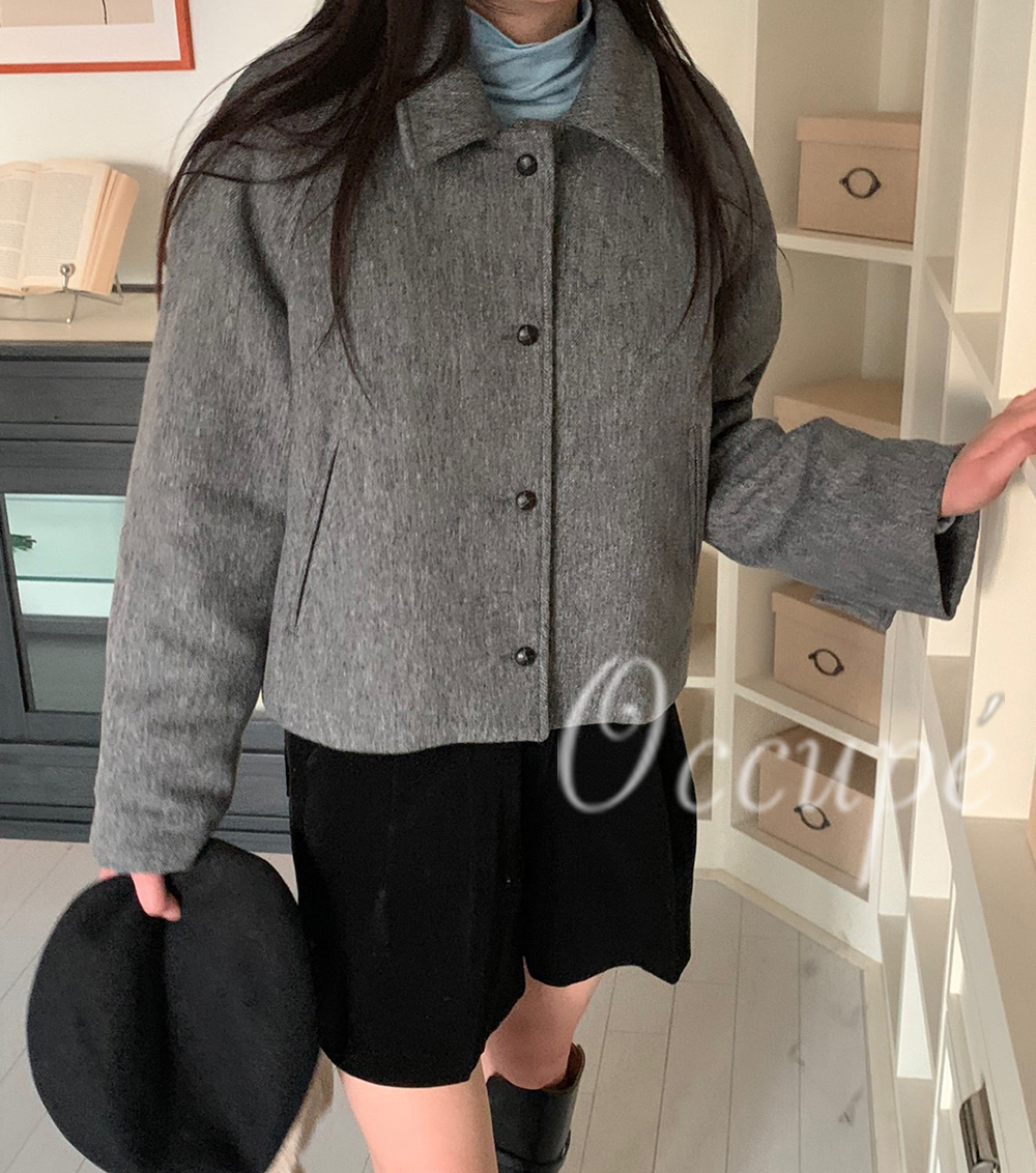 오큐페 [당일발송]슬러브 도버 누빔 울 코트 (2col) slub 하프코트