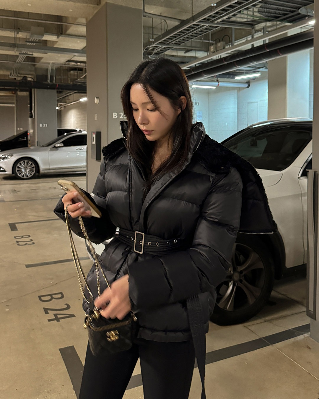 메이빈스 앨리 패딩 점퍼데일리 꾸안꾸 벨티드패딩 벨티드 벨트세트 하프패딩 한파템 방한템 겨울패딩