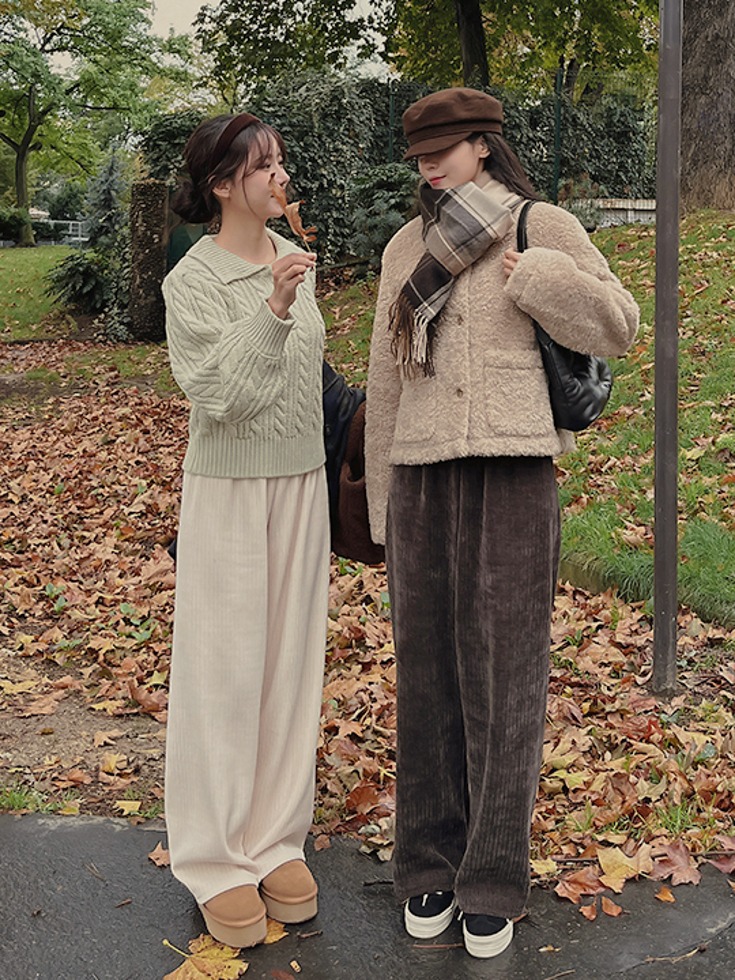 리리앤코 5천장 돌파 숏롱 데유즈 코듀로이 밴딩 와이드 팬츠 가을가을신상겨울겨울신상봄빅사이즈38사이즈밴딩팬츠골덴코듀로이팬츠와이드팬츠하이웨스트