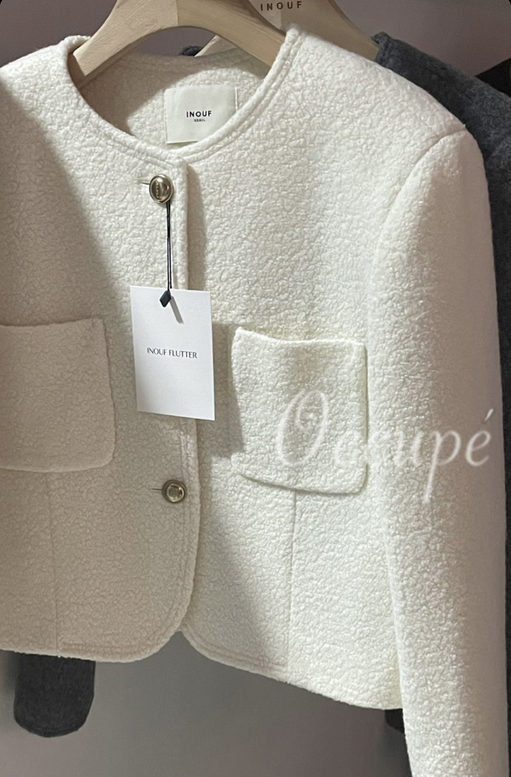 오큐페 [당일발송]이너프 로제 트위드 자켓 (3col) inouf