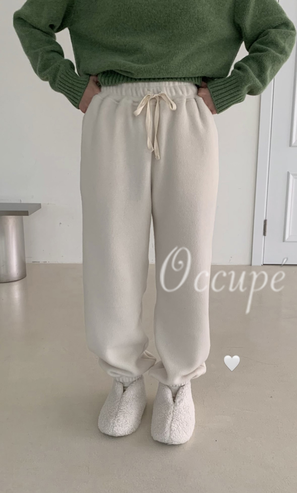 오큐페 [차콜당일]드온도 퍼지 조거 팬츠(2col) 울 기모조거 deondo