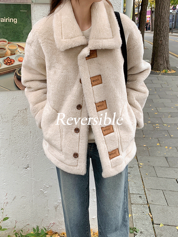 로빈유 트래커 리버시블 하프 무스탕 - ct(2color)