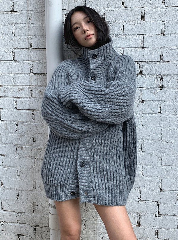 재즈디오더 heavy wool high-neck cardigan (3color)