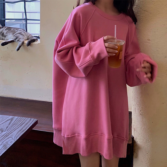 4COLOR FW 신상 상의 맨투맨 코디 세일/ 라운드 넥 루즈 오버 핏 보이핏 빅 사이즈 컬러감 예쁜 MTM/ 핑크 올리브 그린 옐로우 노랑 딥 블루 파랑/ 꾸안꾸 데일리 ...