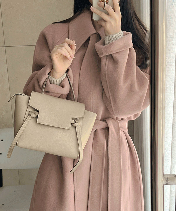 미무드 *당일발송*[울90]포어 핸드메이드 롱코트ct (2color)