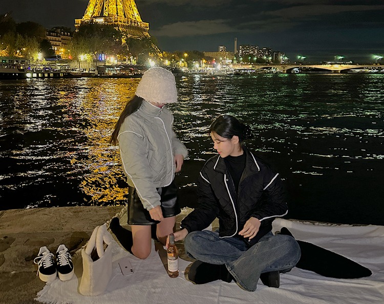 리리앤코 키룬팅 배색 퀄팅 누빔 패딩 점퍼 겨울 신상 겨울옷 깔깔이 누빔점퍼 하이넥 퀼팅점퍼 퀼팅패딩 숏패딩 카라넥 카라점퍼 루즈핏 오버핏 데일리룩 페미닌룩 하객룩 출근룩