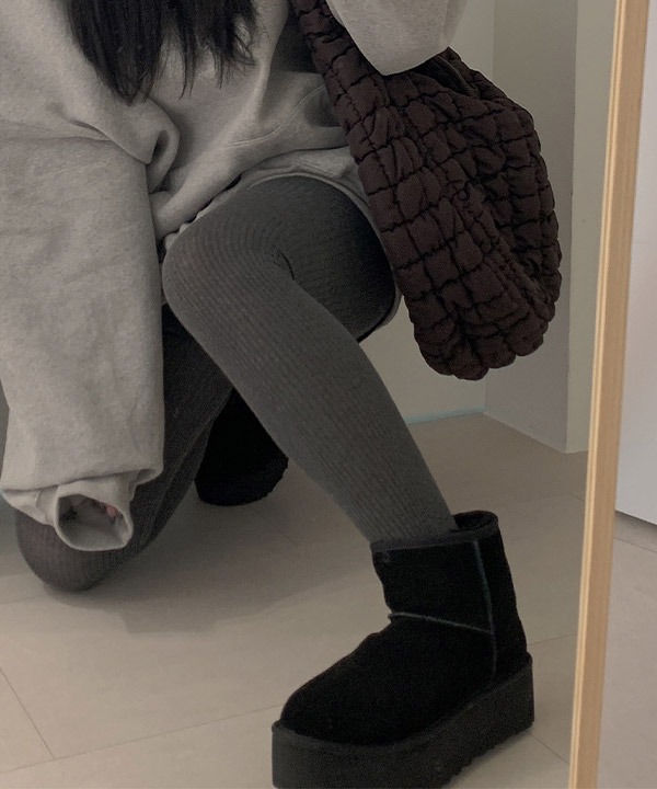 하비언니 11504 [모델소장] 쫀쫀스판 유발 스타킹 골지 타이즈 차콜 블랙 2color