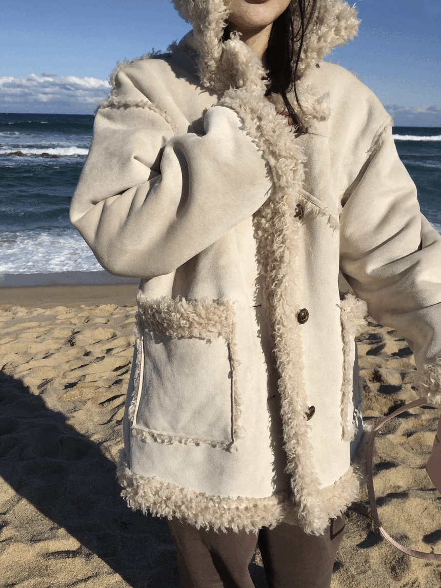 하우유 코제 시어링 하프 무스탕 (2c)