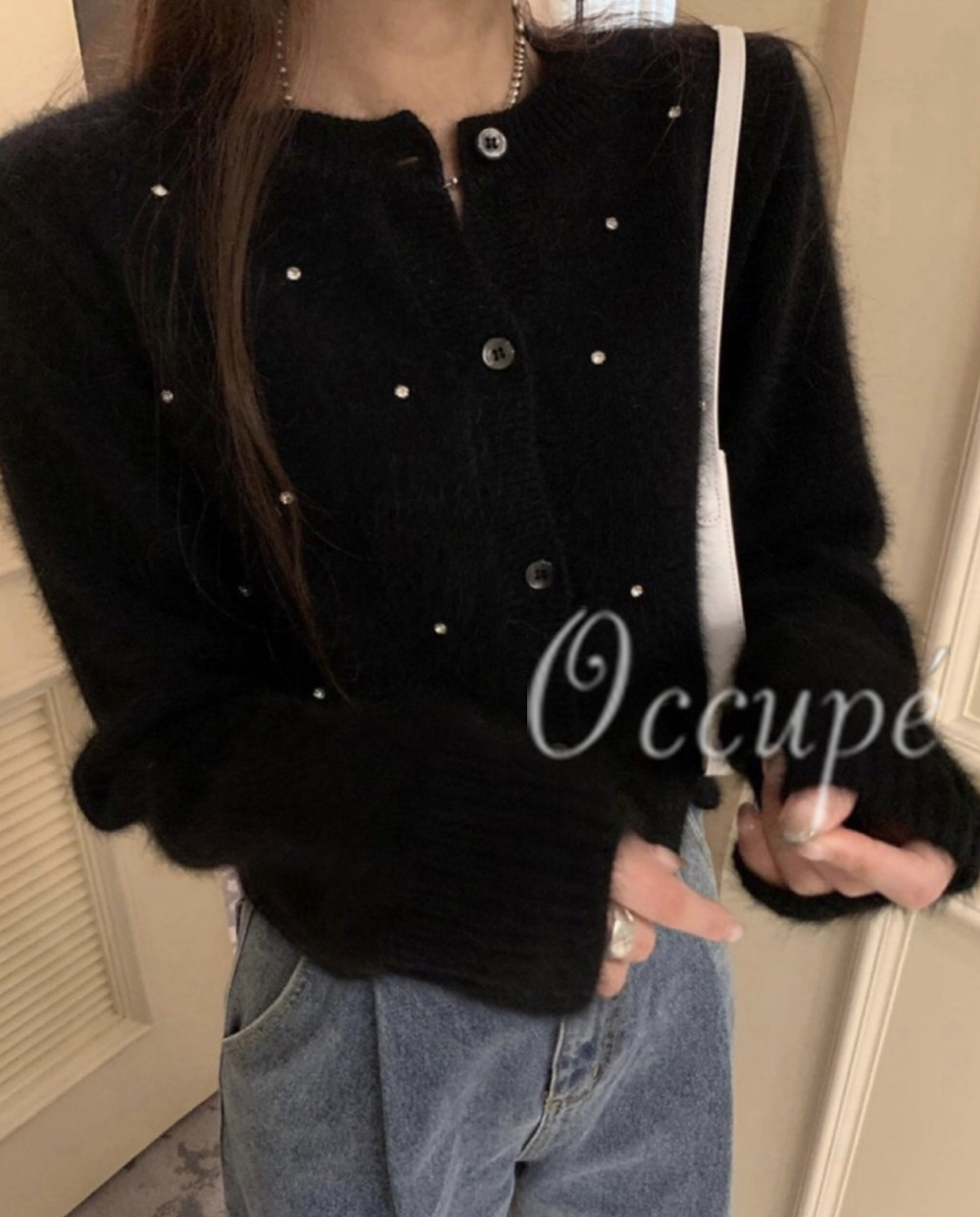 오큐페 [당일발송]포스터 보석 앙고라 니트 가디건 (4col) poster