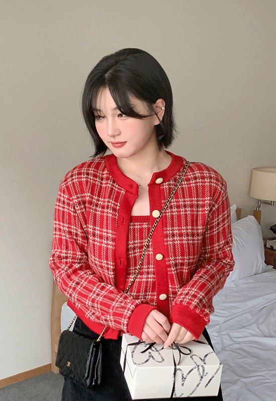 리치무드 모렌 기모 나시가디건 set (2color)