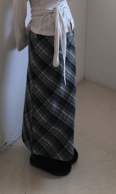 나의나인 *입고지연* bonnie check long sk [2c]