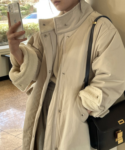 버나뎃 브론즈 덤블 양털 야상 (2col) bronze