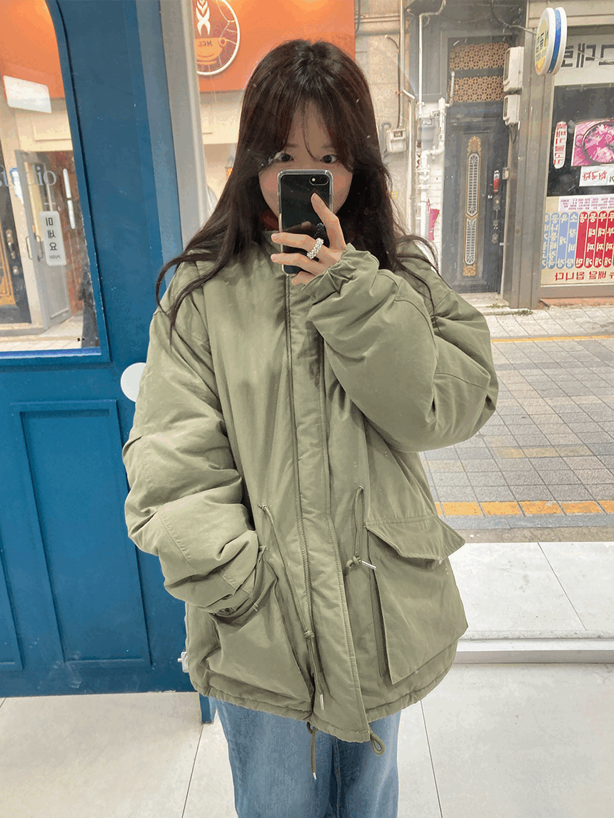 하우유 브릴 하프 야상 누빔 점퍼 (2c)