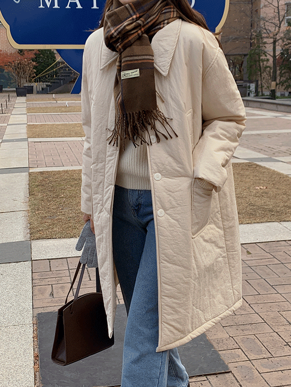 [4온스] 노이 히든 롱 패딩 코트 - ct(2color)