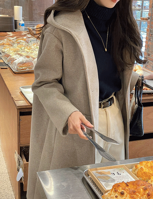 테니아 누빔 후드 코트 (CT) - 2color