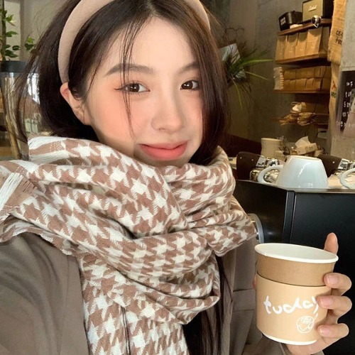 드레시백 에린 니트 모직 털 목도리 하운드체크 숄 무지 태슬 빅 머플러 정장 캐주얼 남녀공용 커플 겨울 데일리 코디 방한 빈티지 퍼 스카프 남자 넥워머