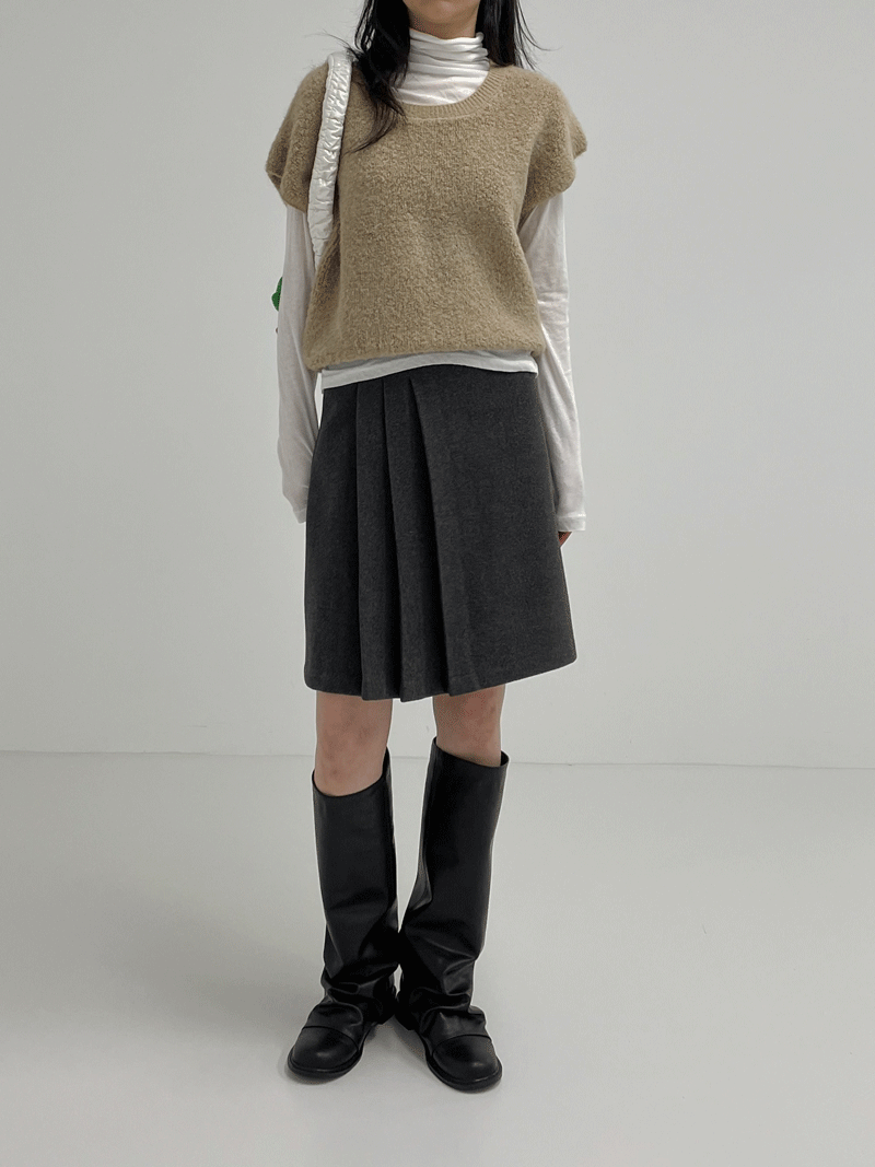 캐시미어 유넥 니트 베스트 (2C)