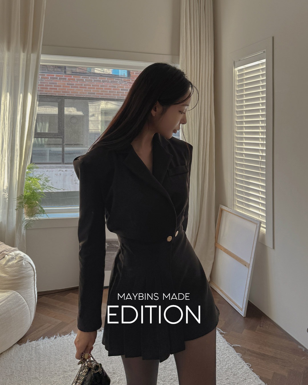 당일발송 에드 플리츠 점프수트원피스 카라점프수트 숄더패드 플리츠스커트 허리밴딩 밴딩바지 큐롯팬츠 모임룩 데이트룩