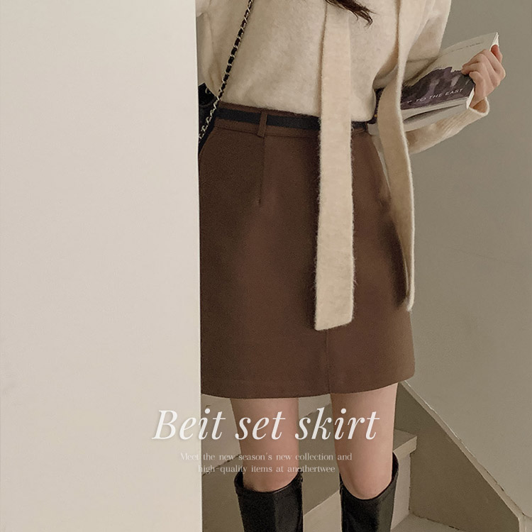 모어렌 벨트set Tsk0542 플레닌 벨트 미니 스커트숏스커트핀턱스커트a라인스커트벨트스커트데이트룩하객룩
