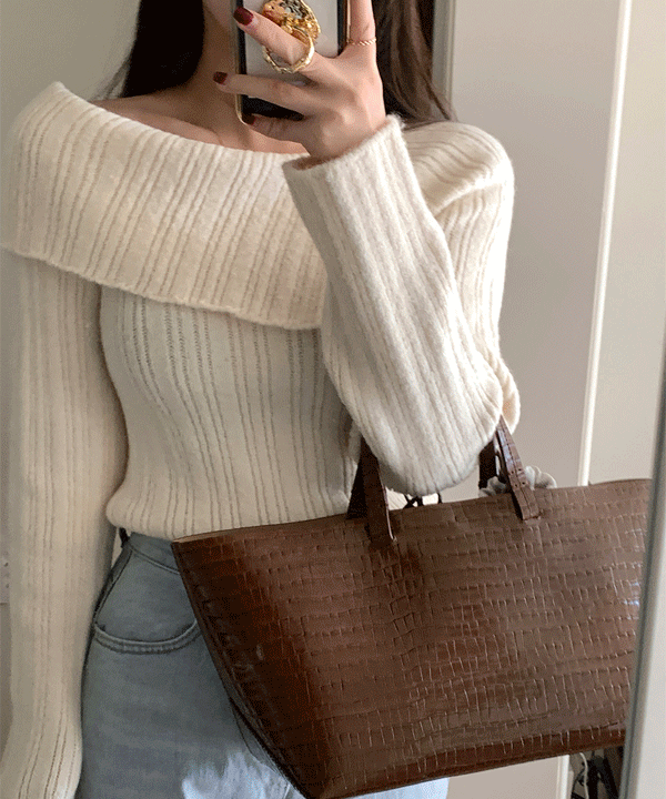 💌자사몰7%할인쿠폰💌언발 오프숄더 여리 니트 nt (5color)