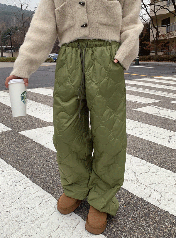 Quilting padding pants (2color)