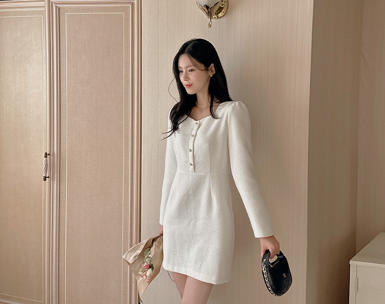 리리앤코 트엘리온 트위드 진주 하트넥 원피스 신상 룩 원피스 트위드원피스 미니원피스 데일리룩 데이트룩 진주원피스 하객룩원피스 긴팔원피스 빅사이즈원피스 하객룩미니원피스