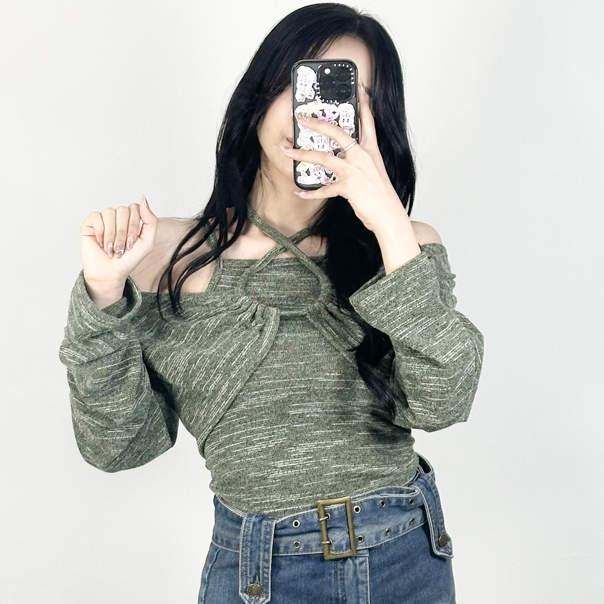 [무료배송 ][나시+볼레로SET/3col] 믹스 셔링 초커 리본 끈 니트 볼레로 가디건 나시 세트 페미닌 유니크 Y2K 데일리 트렌디 간절기 (3colors)