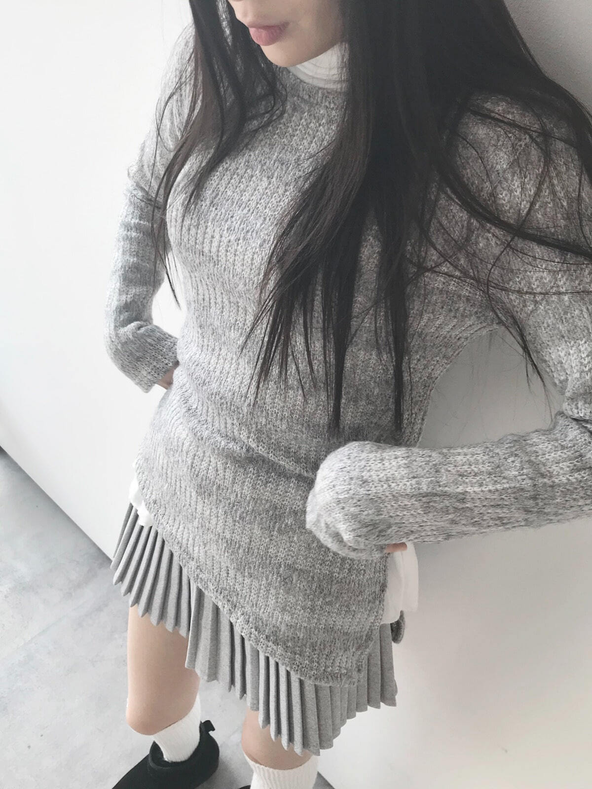 고와 slit unbalan knit (2c)