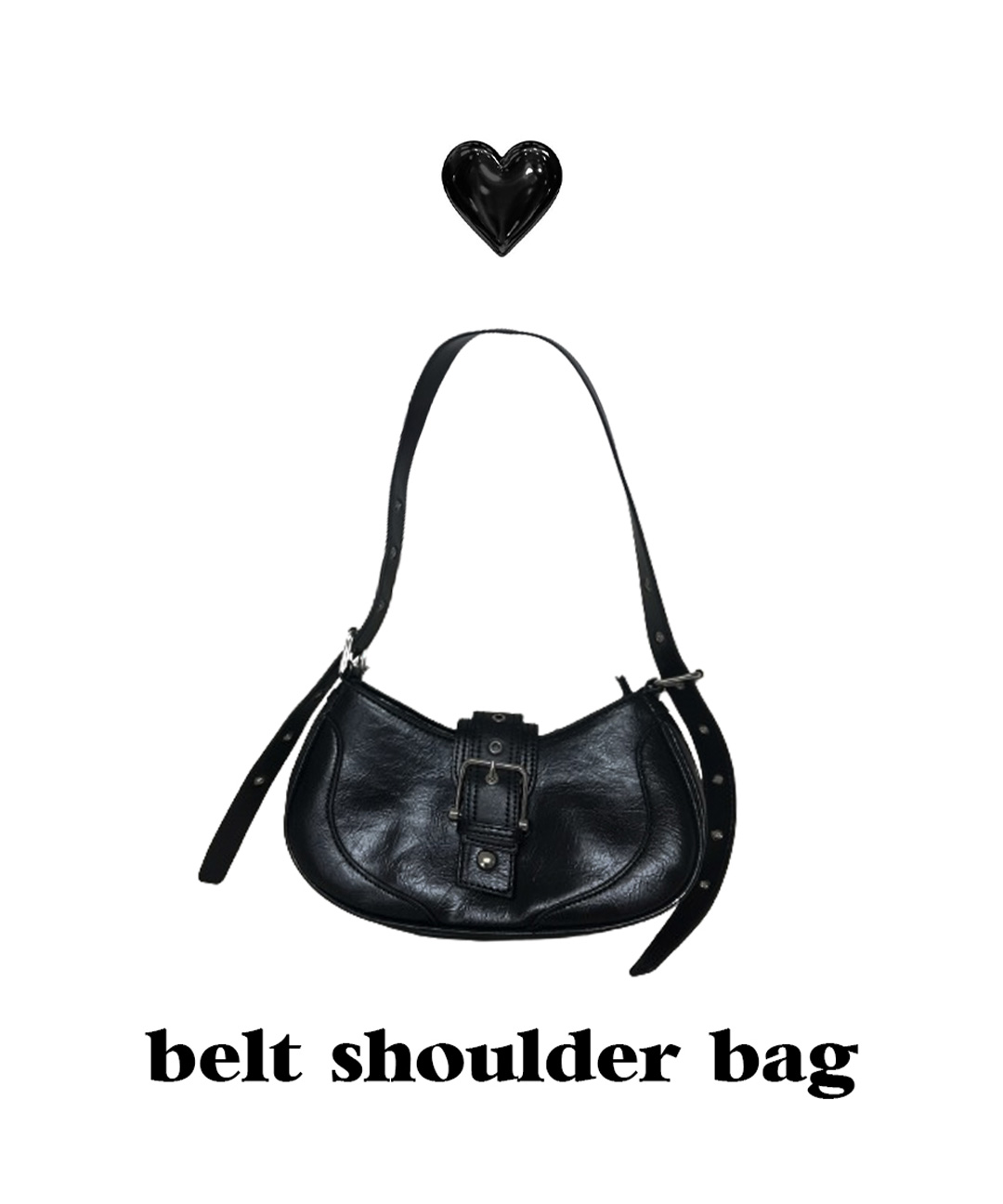 유노이 [y2k/호보백] 빅버클 펀칭 미니 숄더백 (2col)