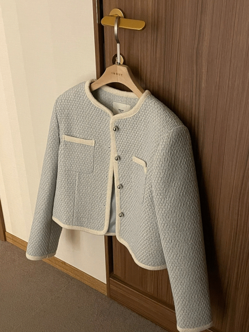 샵보애 (소라 당일발송) inouf 이너프 플레인 트위드 하객룩 자켓 jk (2col)