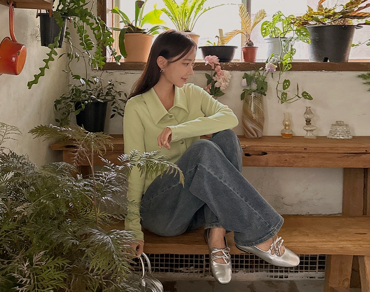 리리앤코 페란트 골지 스판 카라넥 티셔츠 가디건 봄 가을 신상 데일리 데이트 빅사이즈 하객룩 긴팔가디건 티셔츠가디건 골지가디건 슬림핏 신축성 스판좋은 출근룩 오피스룩