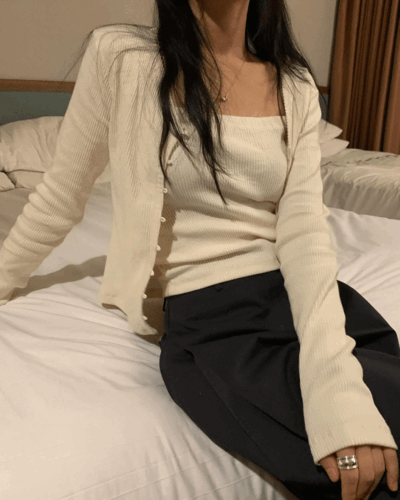 샵보애 wellrow 웰로우 브이 가디건 나시 세트 셋업 set (3col)