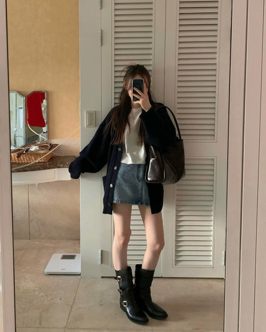 샵보애 wellrow 웰로우 루즈 하찌 니트 롱가디건 봄 오버핏 cd (3col)