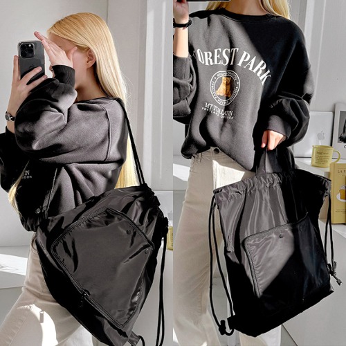 드레시백 마들렌 나일론백 토트백 투웨이 가방 나일론 백팩 데일리 가벼운 버킷백 직장인 출근룩 대학생 여행용 복조리 천가방 운동 아이패드 스트링 배낭 짐색