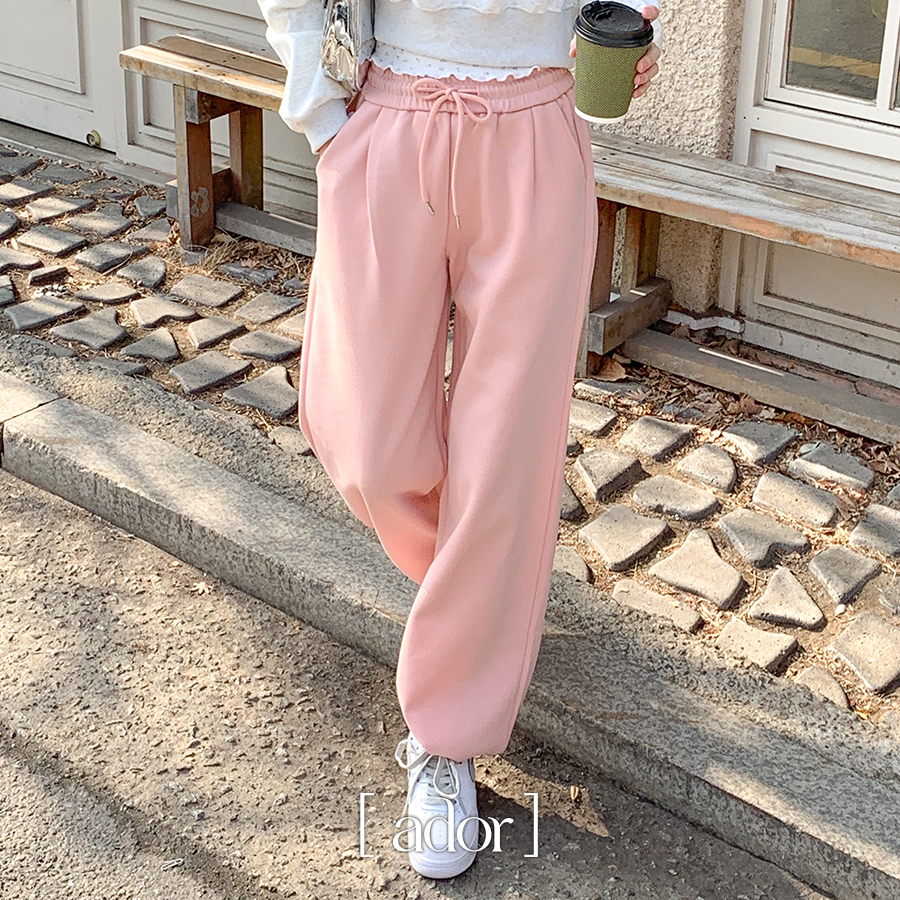 아더먼데이 11할인💙made 당일발송 센스투웨이 스트링 조거팬츠 봄가을버전 와이드핏 밴딩바지 여자봄팬츠 추리닝 트레이닝팬츠 핀턱 자체제작 간절기 꾸안꾸 키큰녀 롱기장