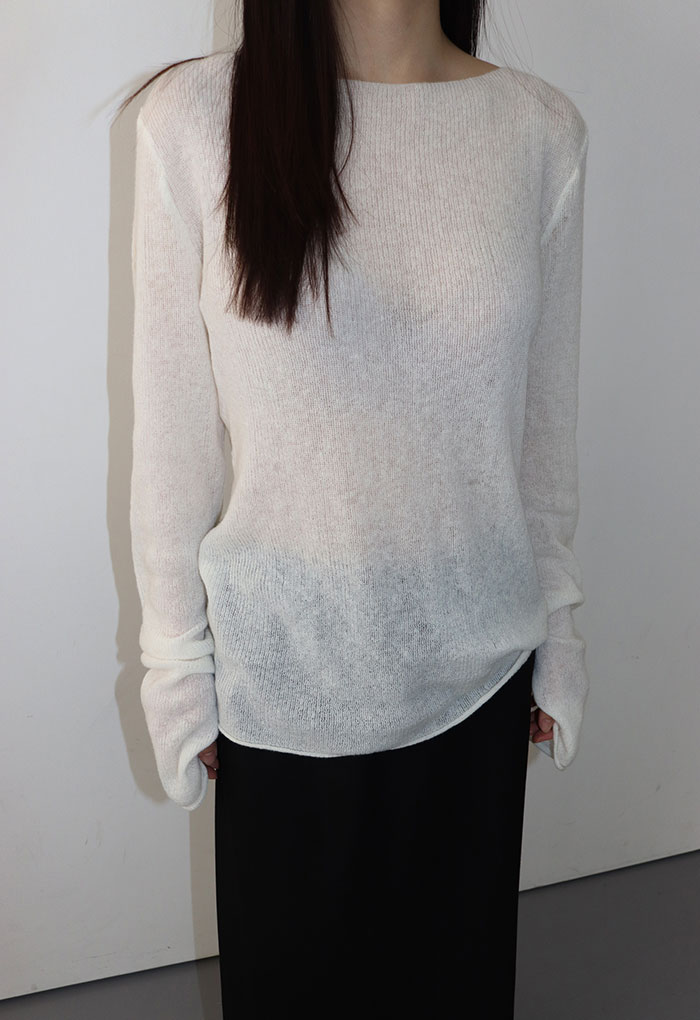 레오브 Cover silhouette knit top (2c)