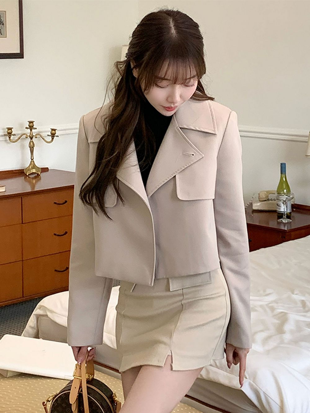 루미에르 고퀄🔥 아담 자켓 숏자켓 크롭자켓 세미정장 블레이저 정장자켓 봄자켓 가을자켓 간절기 아우터 점퍼 집업 숏코트 트렌치자켓 트렌치코트 노카라자켓 카라자켓 울자켓