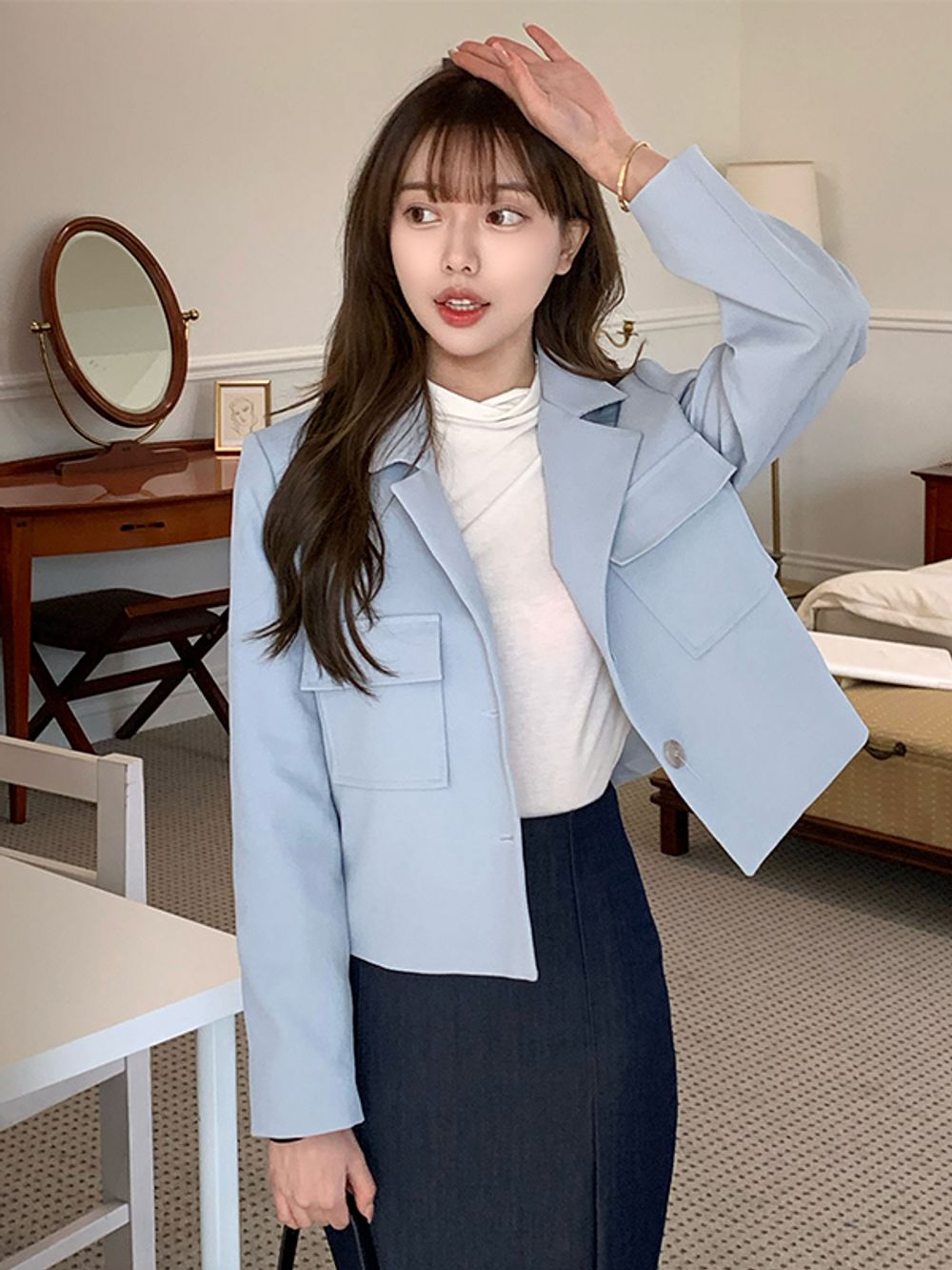 루미에르 고퀄🔥 산뜻 자켓 봄자켓 가을자켓 크롭자켓 숏자켓 크롭 하객룩 블레이저 세미정장 면접 출근룩 정장자켓 간절기 아우터 점퍼 집업 숏코트 울자켓 모직자켓