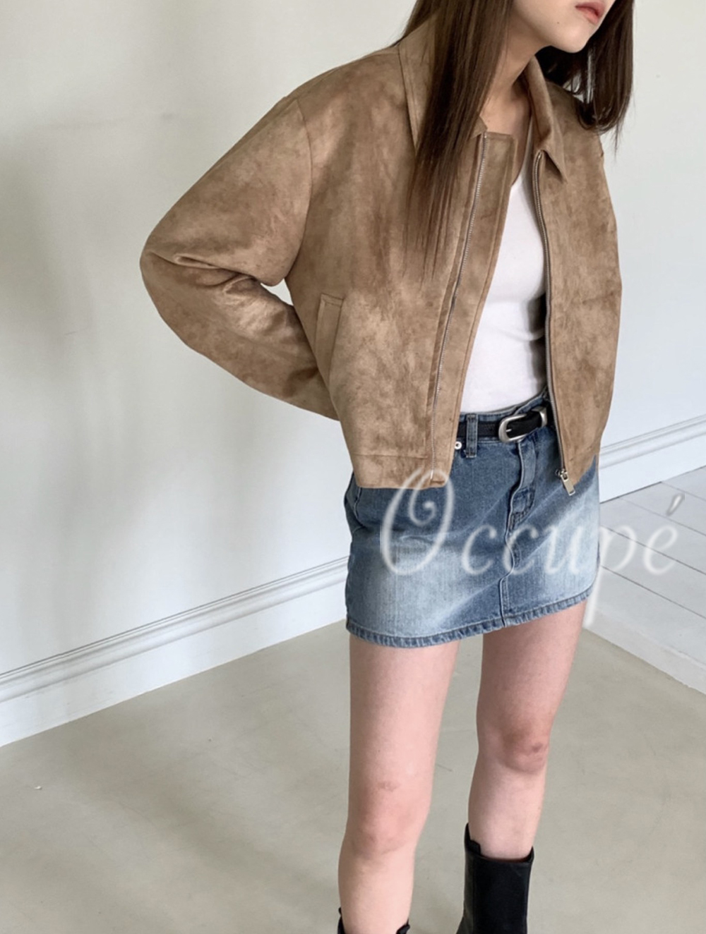 오큐페 [베이지당일]리브레 소호 스웨이드 집업 자켓 (2col) libre