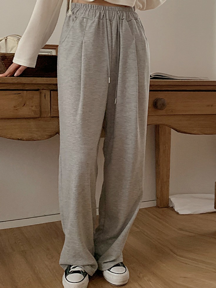 리리앤코 쿠빈티어 밴딩 핀턱 와이드 팬츠 봄 가을 신상 데일리 데이트 빅사이즈 밴딩팬츠 트레이닝 트레이닝팬츠 와이드팬츠 핀턱팬츠 와이드트레이닝 롱와이드 스트링팬츠 편안한