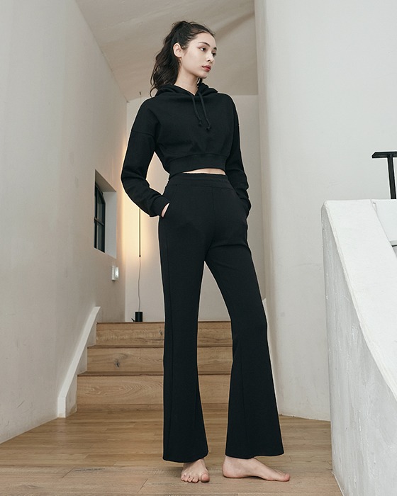 데비웨어 세미 부츠컷 밴딩 팬츠DEVI-B0070-블랙