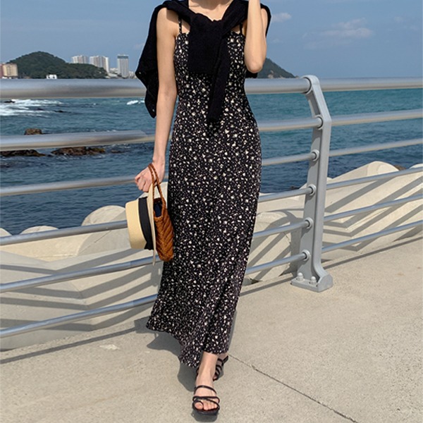 리얼코코 라스트찬스40누적1만장 자체제작미니롱당일출발 프리미엄 플라워 뷔스티에 롱원피스 2 Color 여행룩바캉스휴양지나시레이어드롱미니벚꽃룩