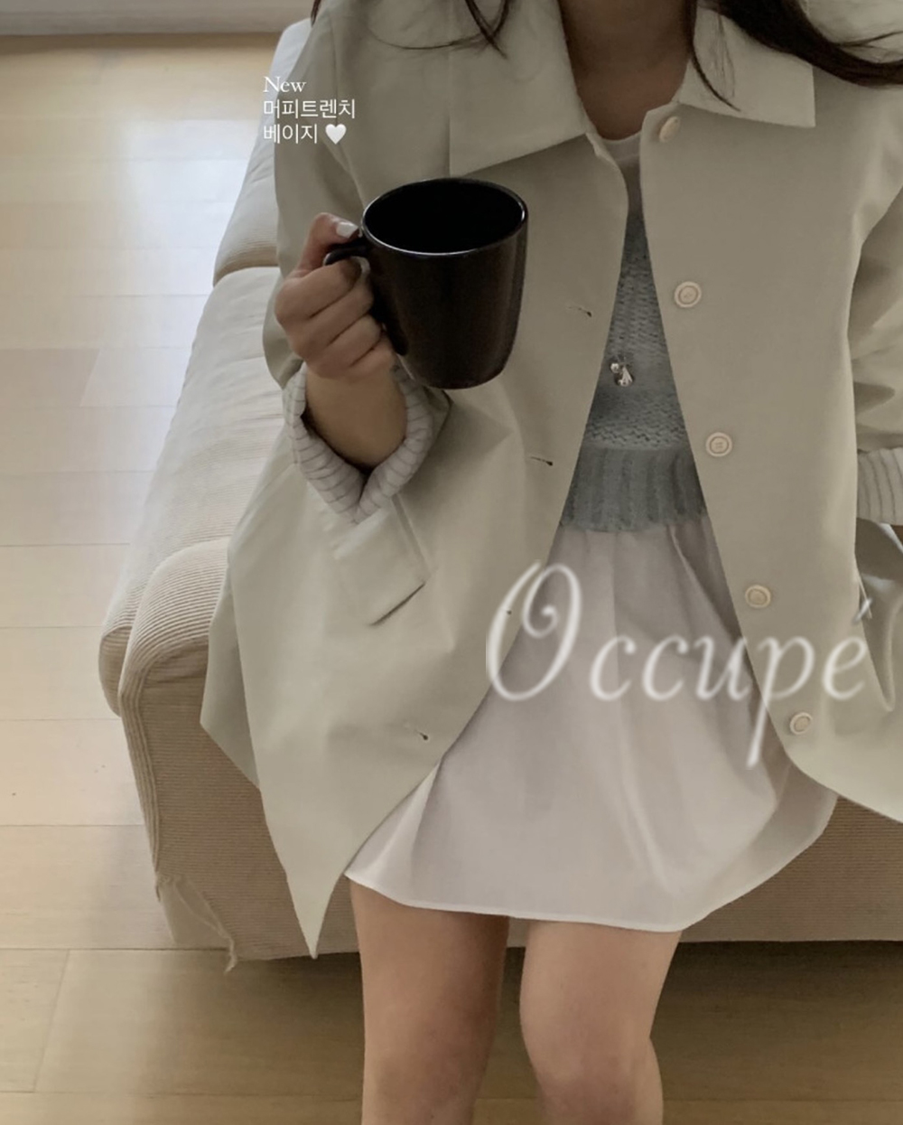 [당일발송]미엘 머피 트렌치 코트 (2col) miel 싱글 하프코트