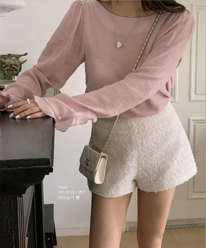 버나뎃 [당일 아이M]미엘 잔느 트위드 팬츠 (2col) miel 미엘르